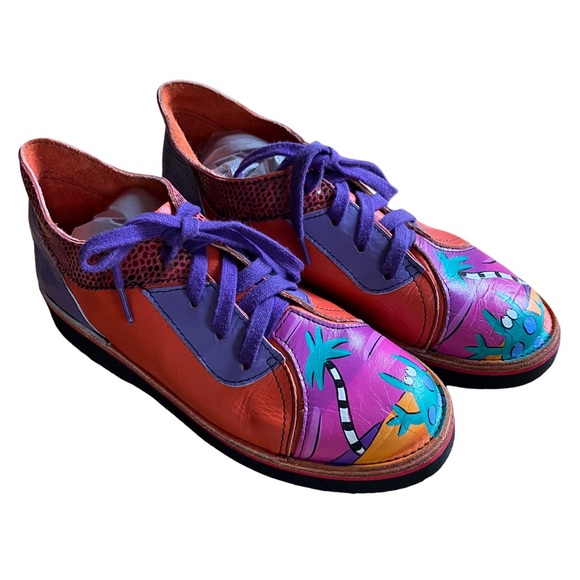 SOLETECH | Shoes | Soletech Art Deco Painted Leather Shoes Orange ...